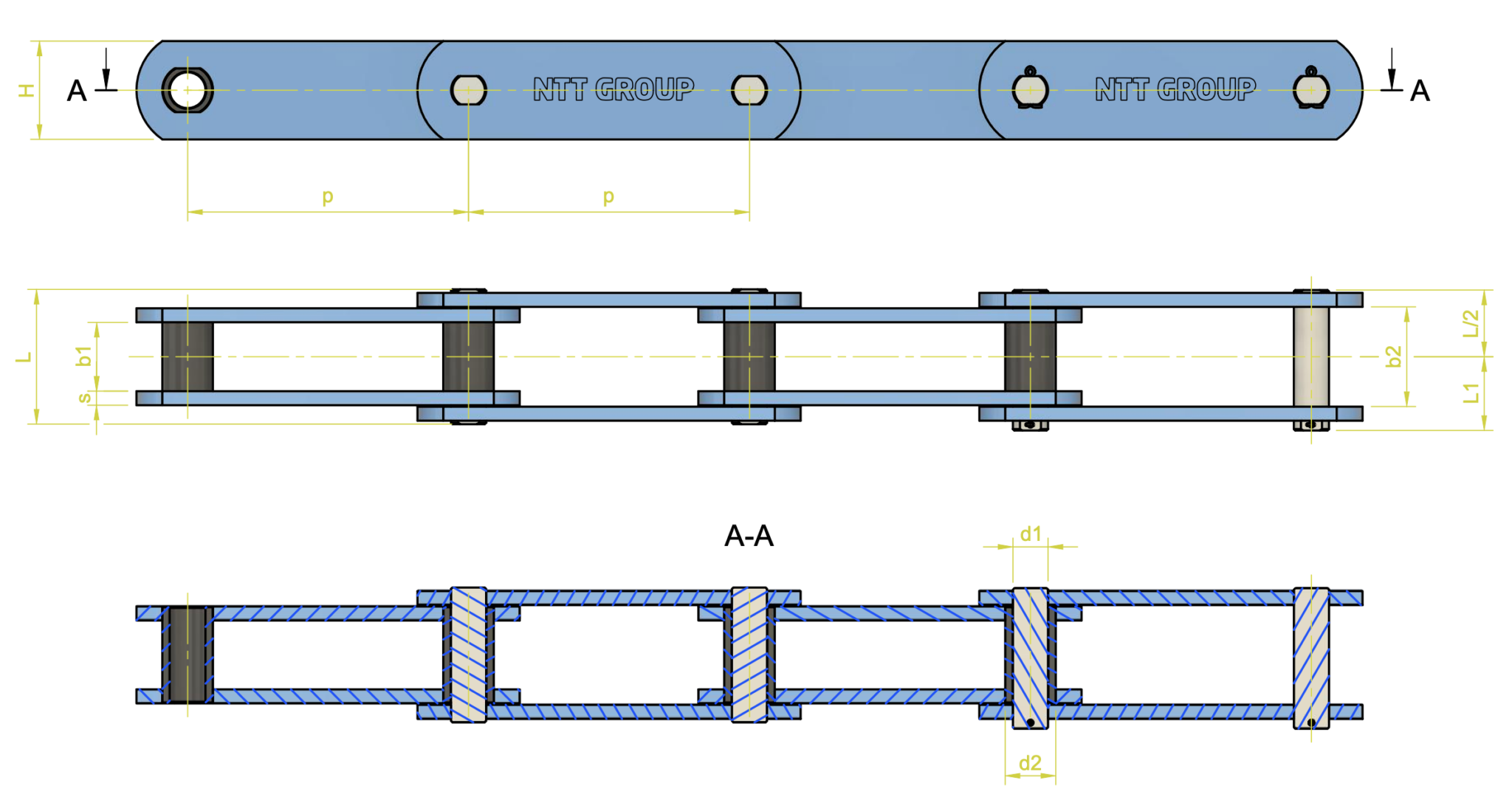 M112A100 - Conveyor chain M-Series - DIN 8167 ISO1977 SFS2380 | NTT Group